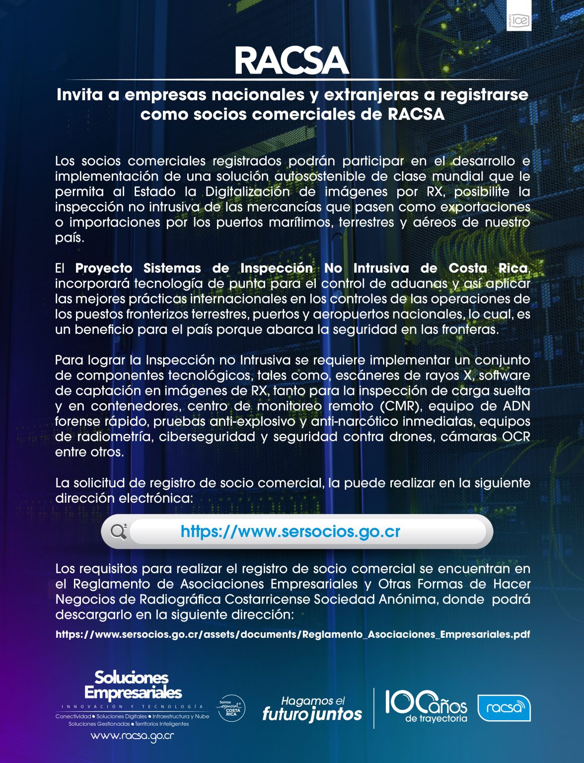 RACSA invita a empresas nacionales y extranjeras a registrarse como ...
