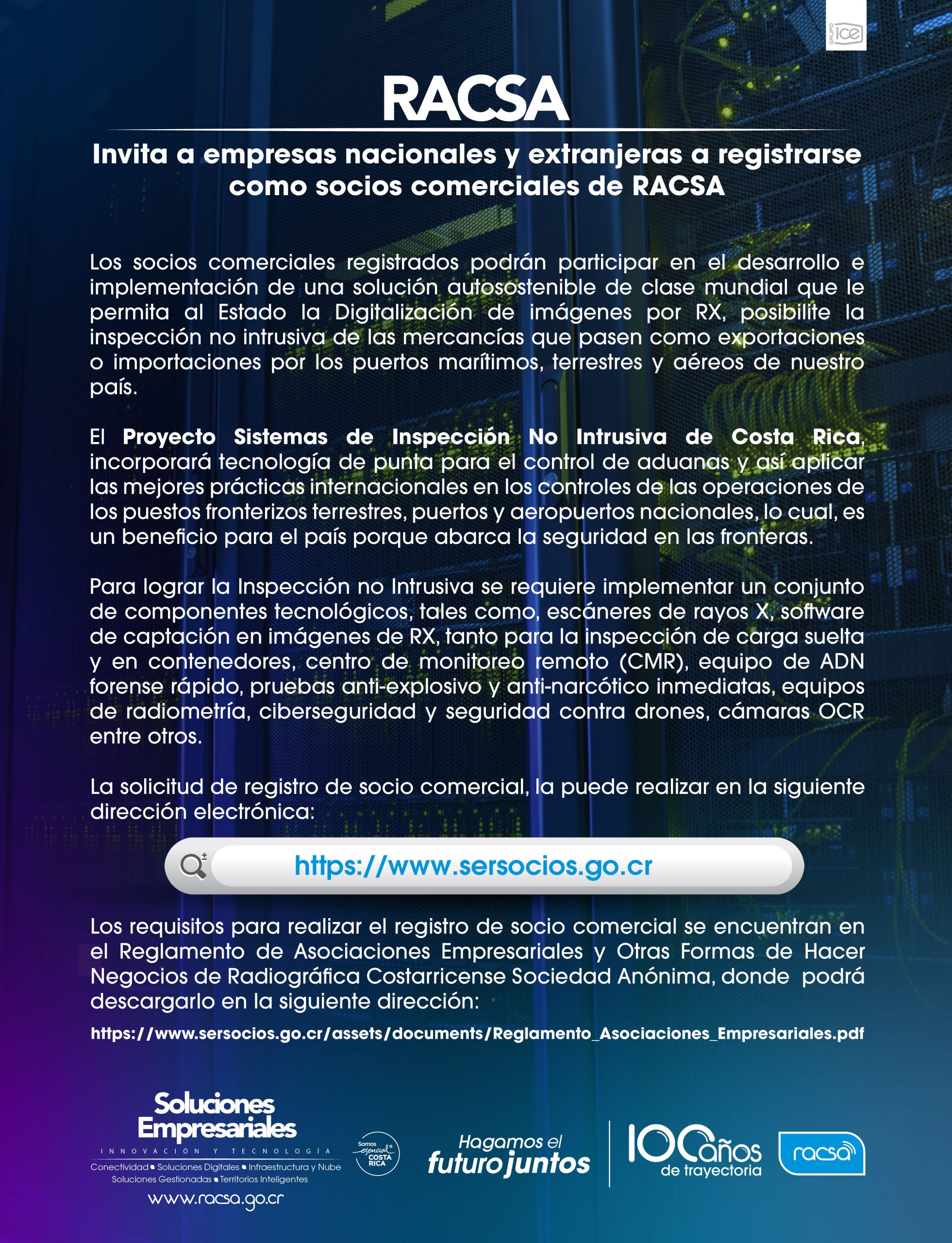 RACSA invita a empresas nacionales y extranjeras a registrarse como ...